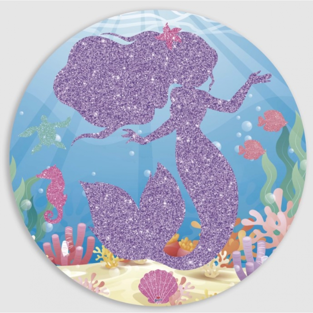 Painel Gigante Redondo Sereia Nova Junco - Temas Infantis - Felix Fantasias