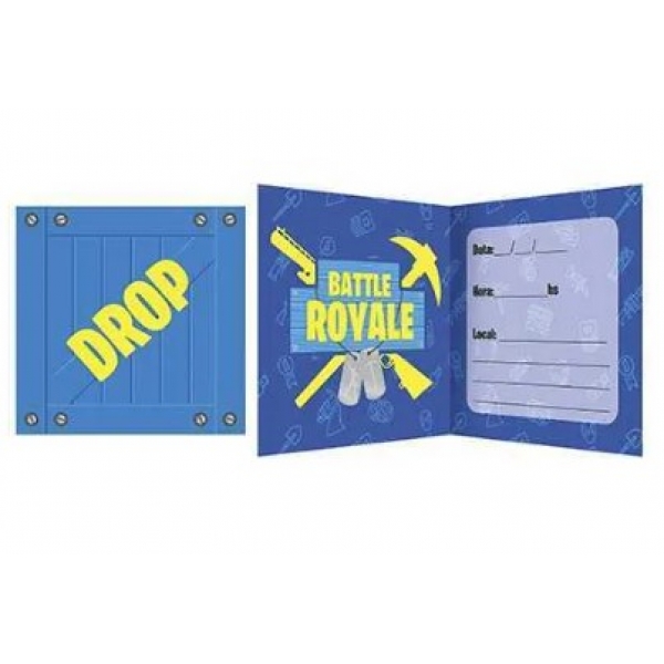 Convite Battle Royale c/8 Junco - Temas Infantis - Felix Fantasias